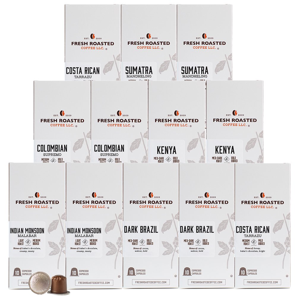 12 boxes Fresh Roasted Coffee Espresso Pods for Nespresso OriginalLine ...