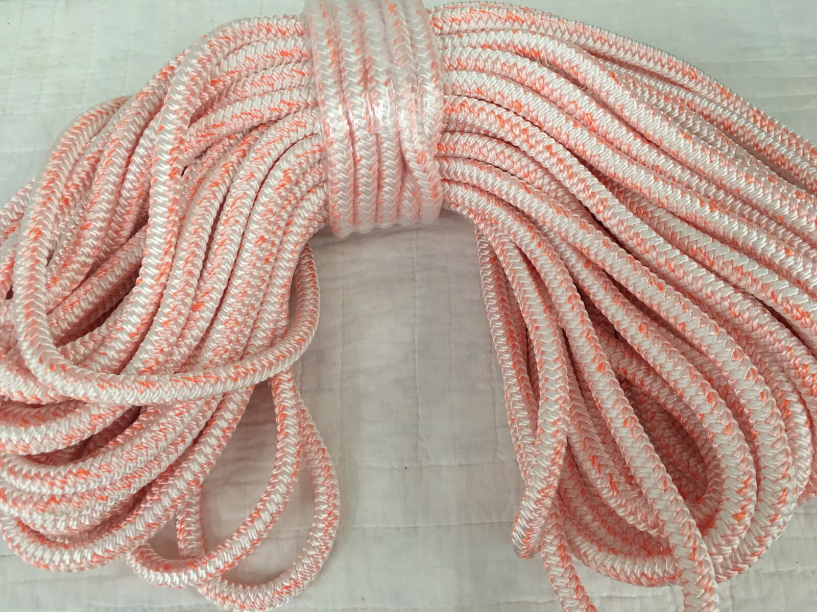 12 carrier 24 strand Polyester 5/8" x 100 feet arborist white/orange ...