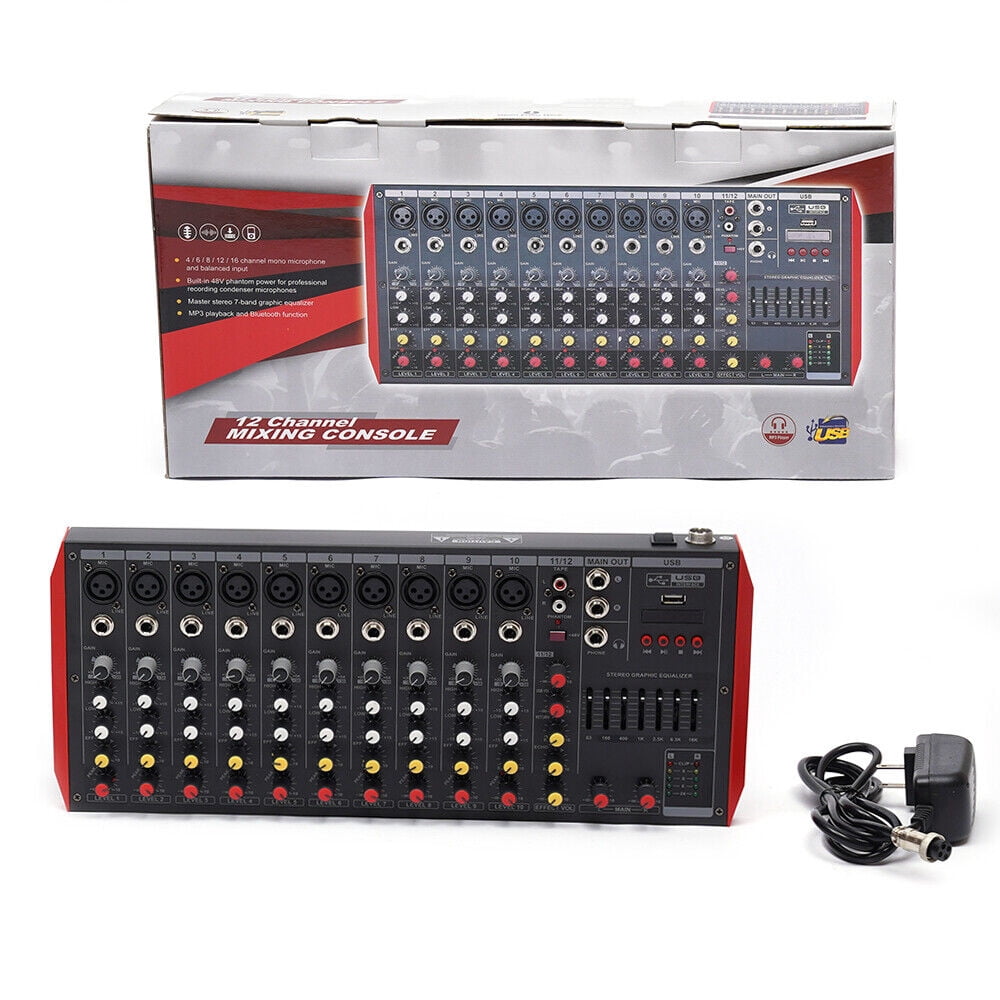 12-channel Audio Mixer, Black Audio Mixer, Professional Audio Mixer for ...