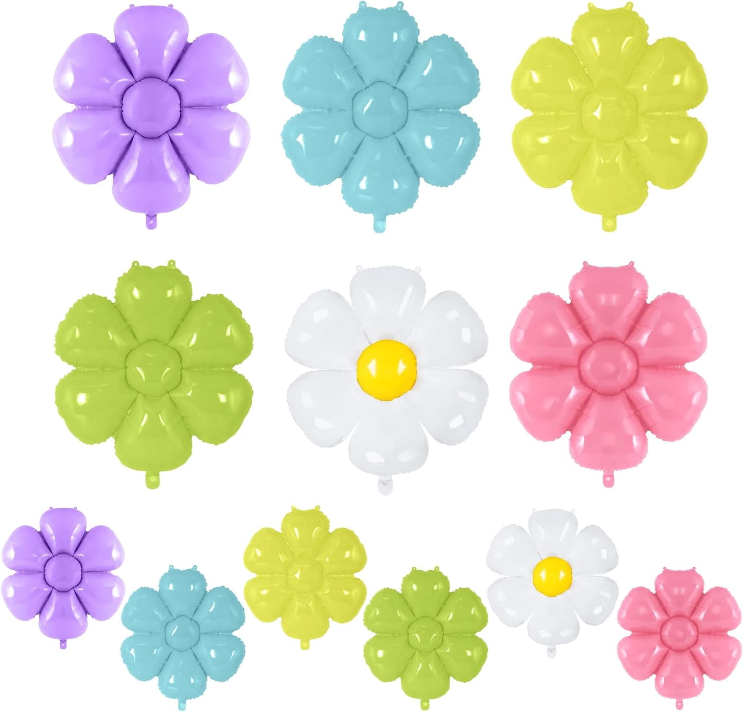 12 colorful daisy balloons, large daisy foil balloons, daisy party ...