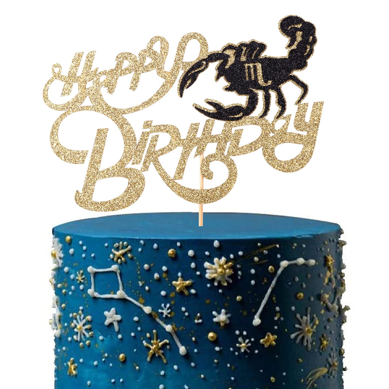12 constellation theme FEV6 cake topper Scorpio birthday party golden ...
