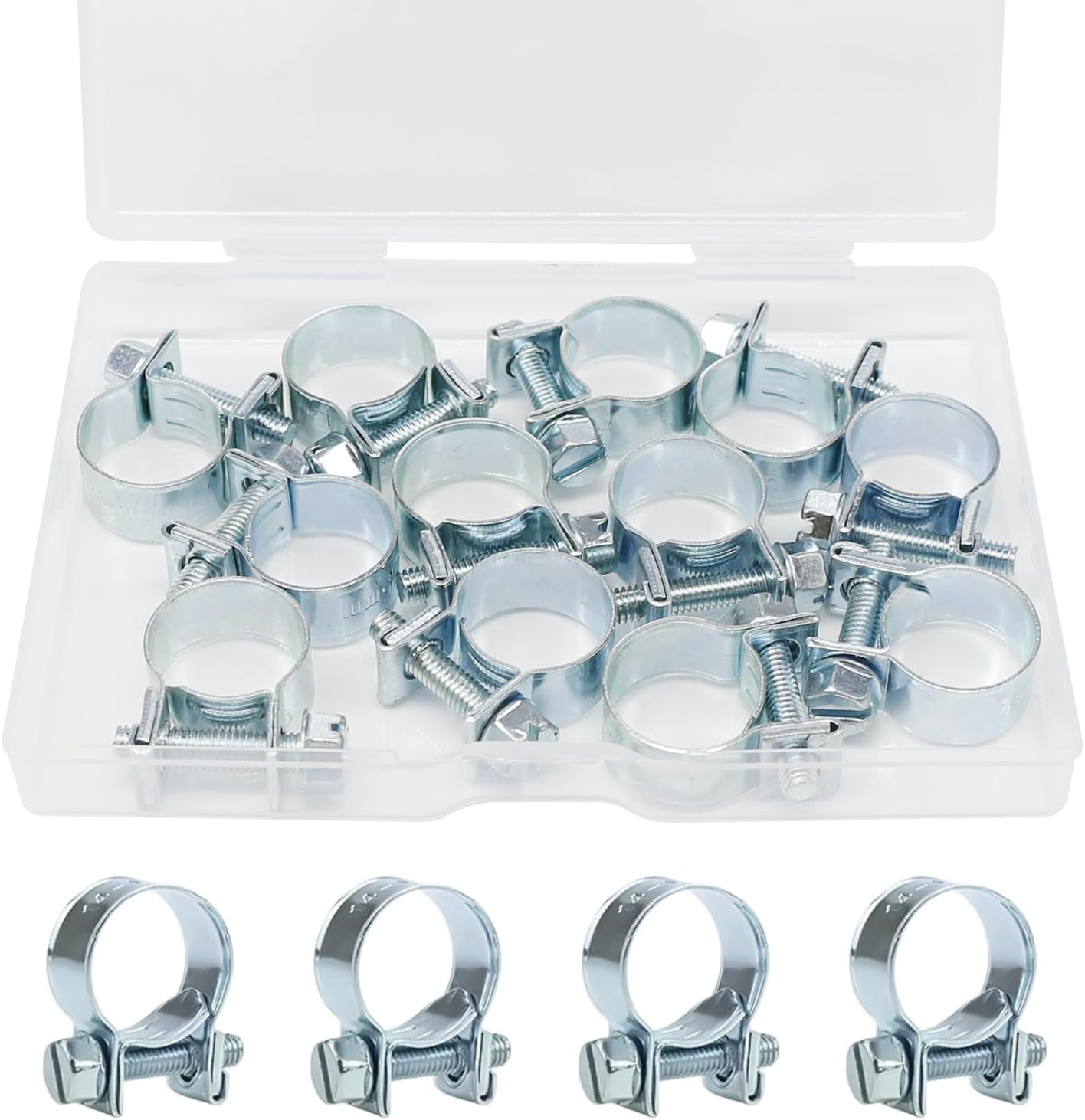 12 count 14-16mm Automotive Hose Clamps 9/16"-5/8" Line Clamps for ...
