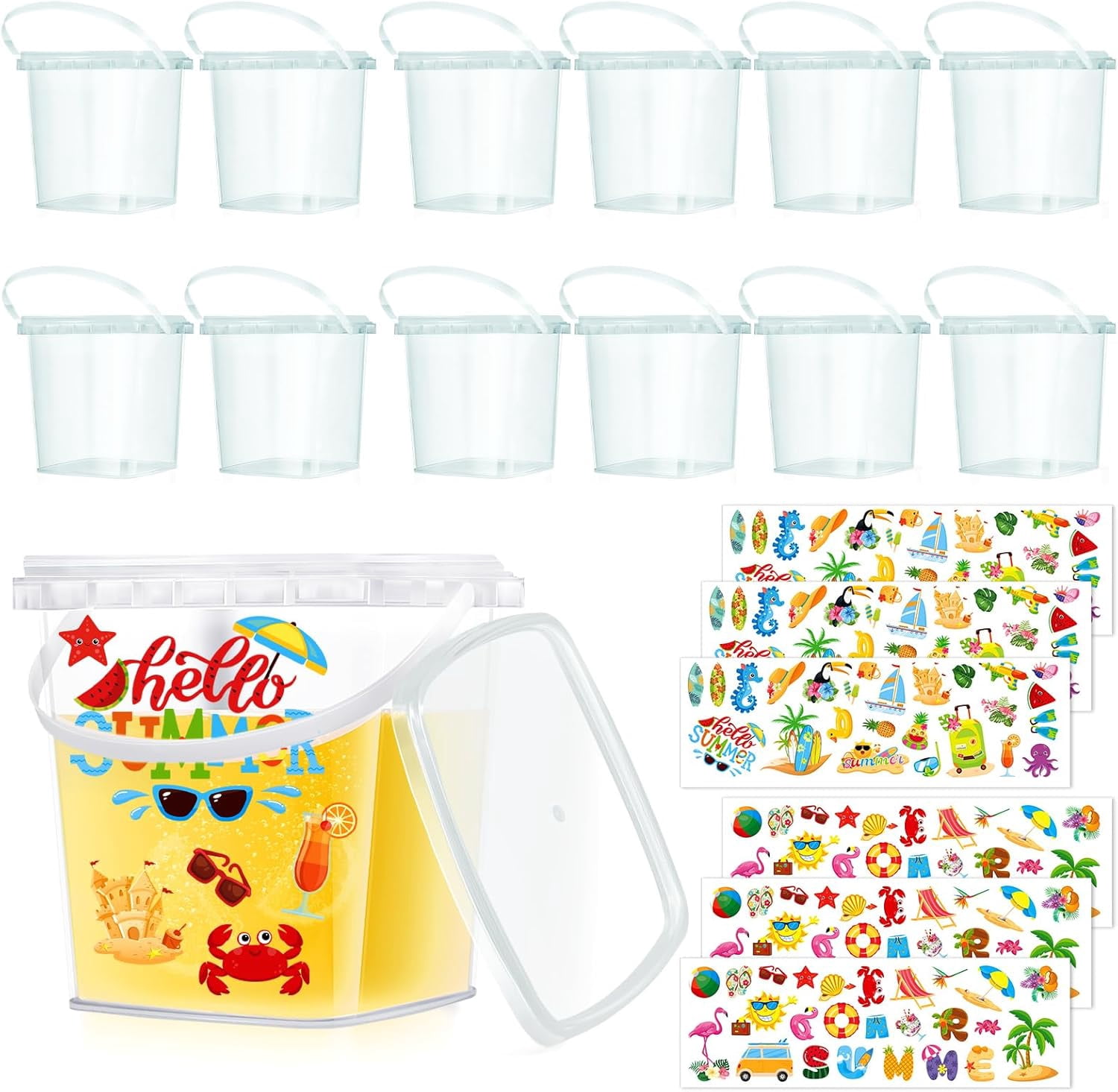 12 count 34 oz Buckets for Drinks Ice Buckets with and Handles 150 ...