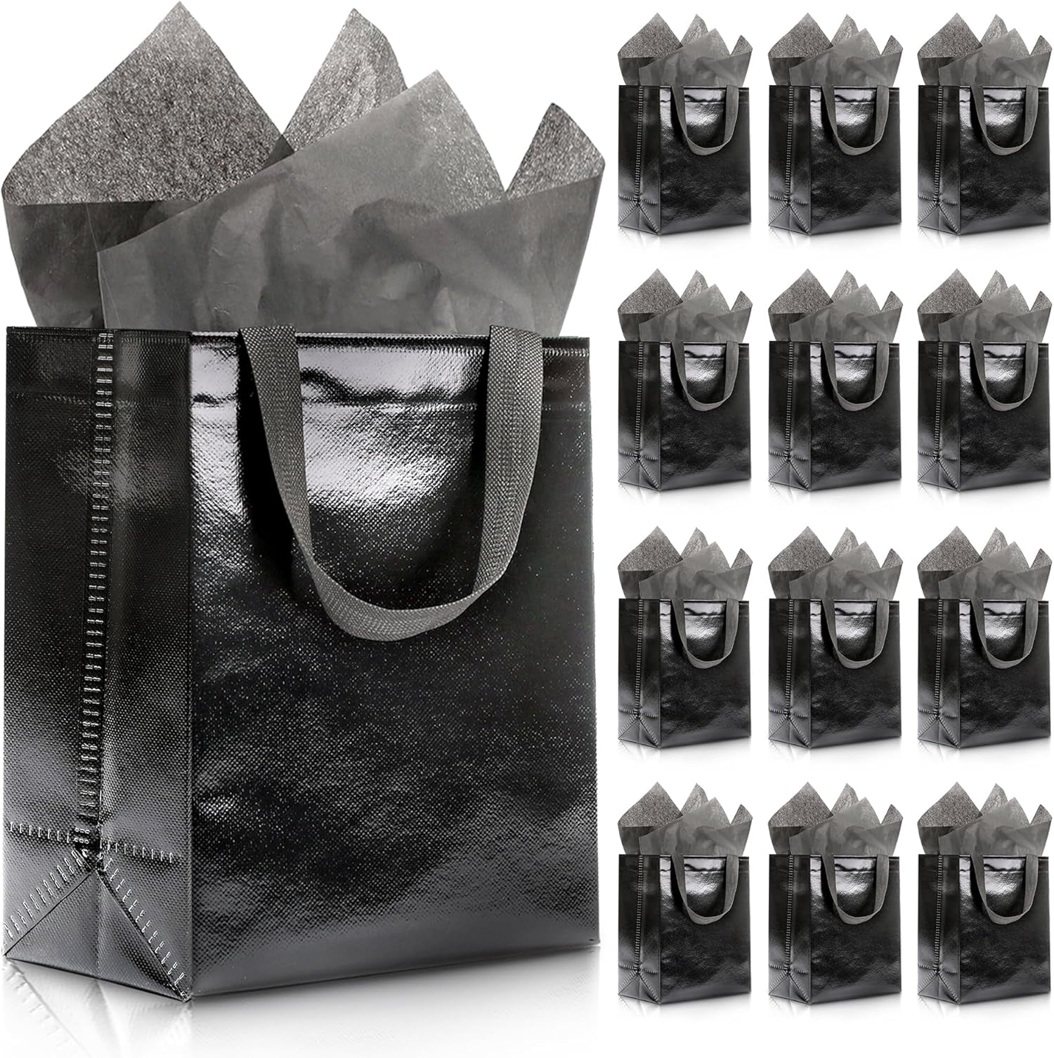 12 count Bags(Includes Tissue Paper) bag with handle Birthdays Parties ...