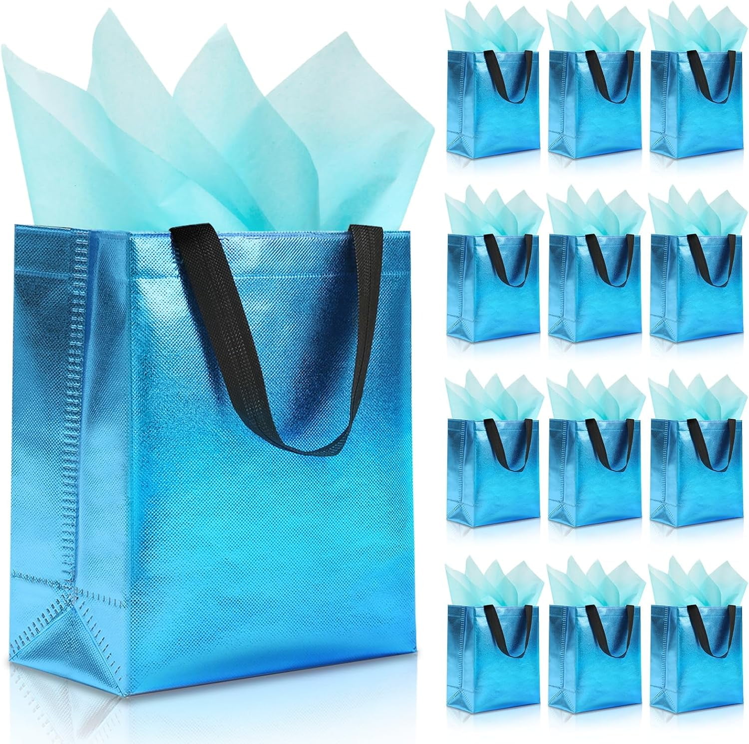 12 count Bags(Includes Tissue Paper) bag with handle Birthdays Parties ...