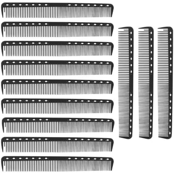 12 count Carbon Fiber Hair Combs Double-Sided Wide Combs for Men and ...
