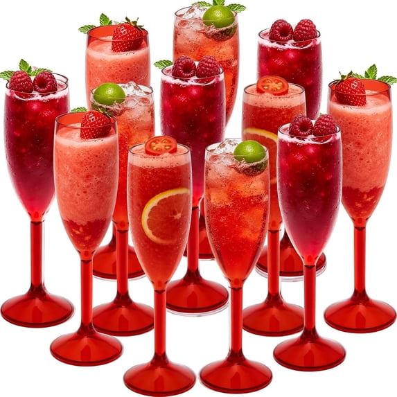 12 count Champagne Flutes 5.4OZ Plastic Champagne Glasses Glasses ...