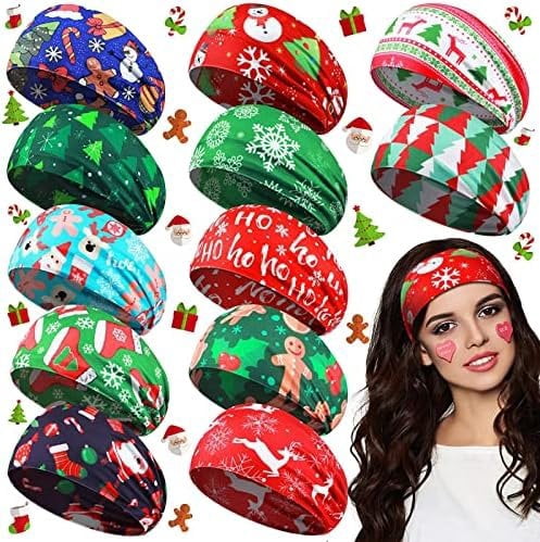 12 count Christmas Stretchy Headbands for Women Christmas Hair ...
