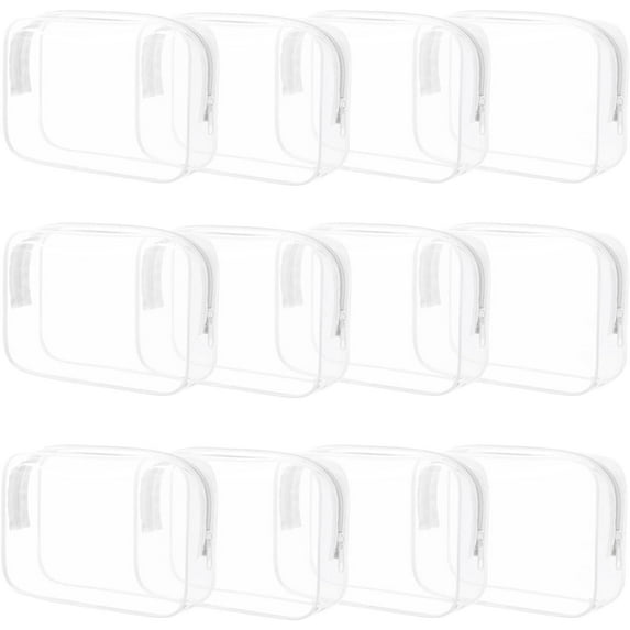 12 count Clear Bags , PVC Bag with Zipper, TSA Approved Toiletry Bag ...