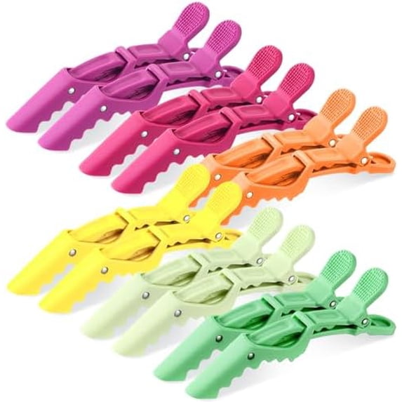 12 count Clips for Hair Styling Matte Crocodile Clips for Women Hair ...