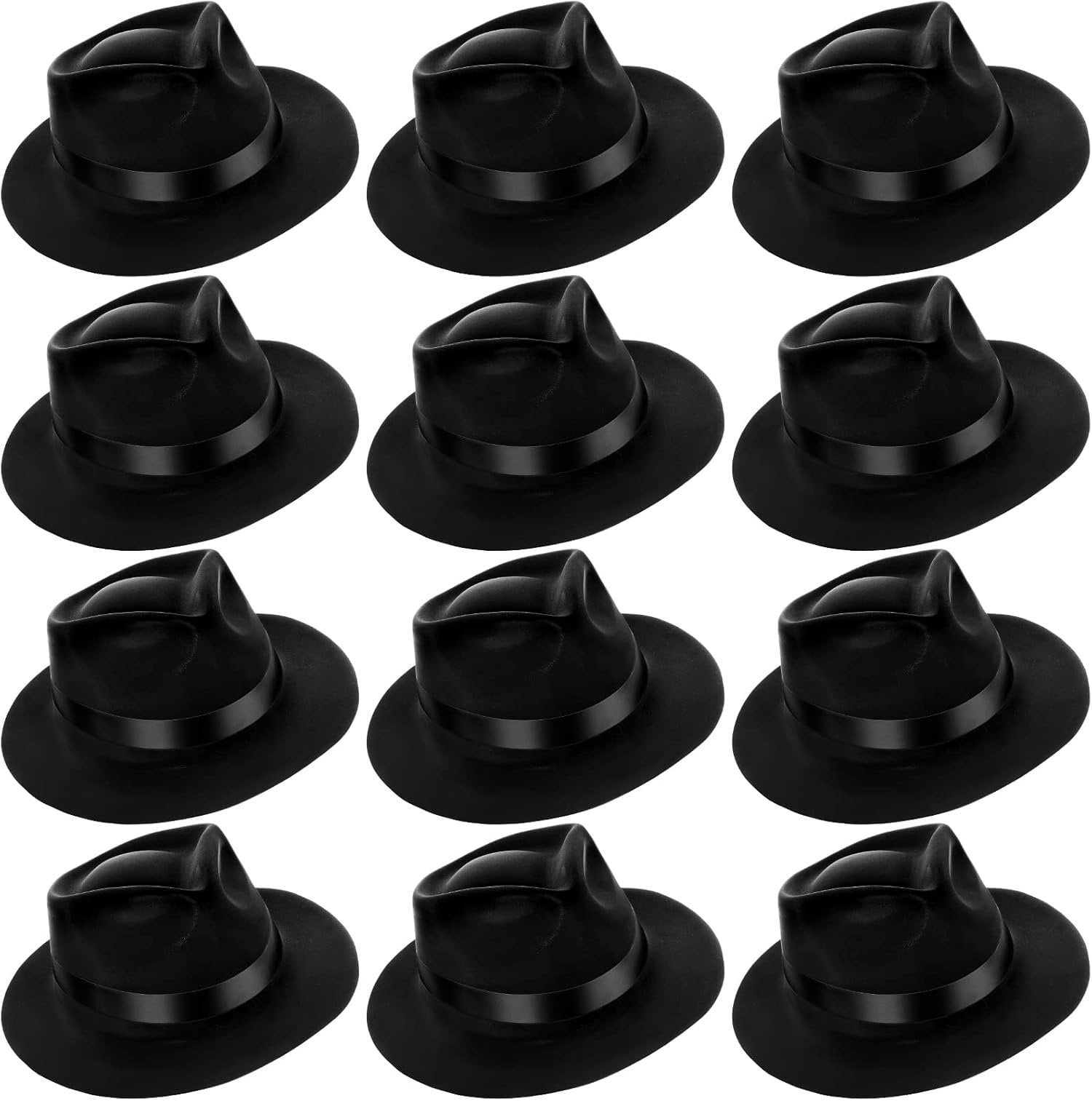 12 count Gangster Hat, Plastic Gentlemen Hats, Gangster Costume Hats ...