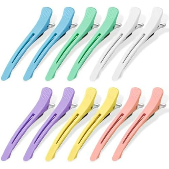 12 count Hair Clips for Women Styling with Band, Professional No Crease ...