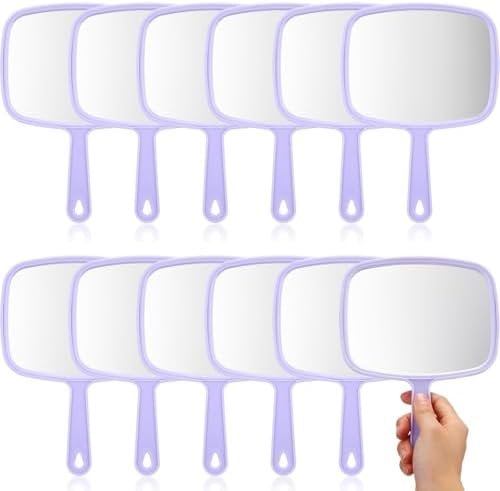 12 count Hand Held Mirrors with Handles Hand Makeup Mirrors Bulk Wall ...
