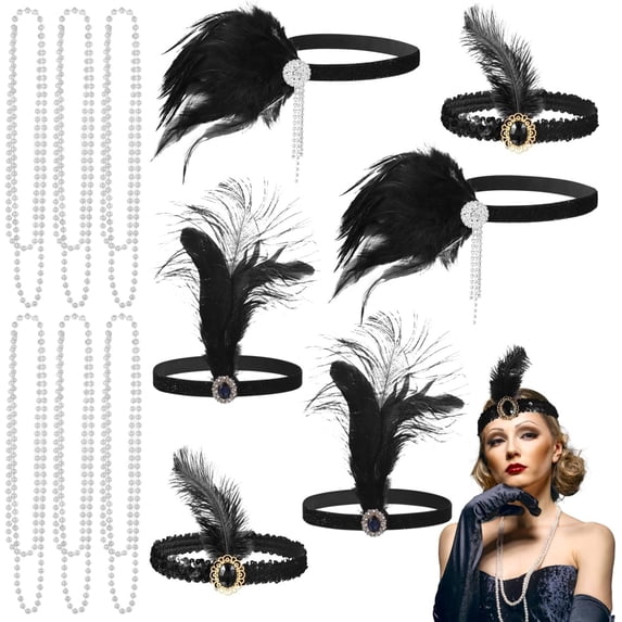 12 count Headbands Set for Women, 1920s Flapper Style Headpieces with ...