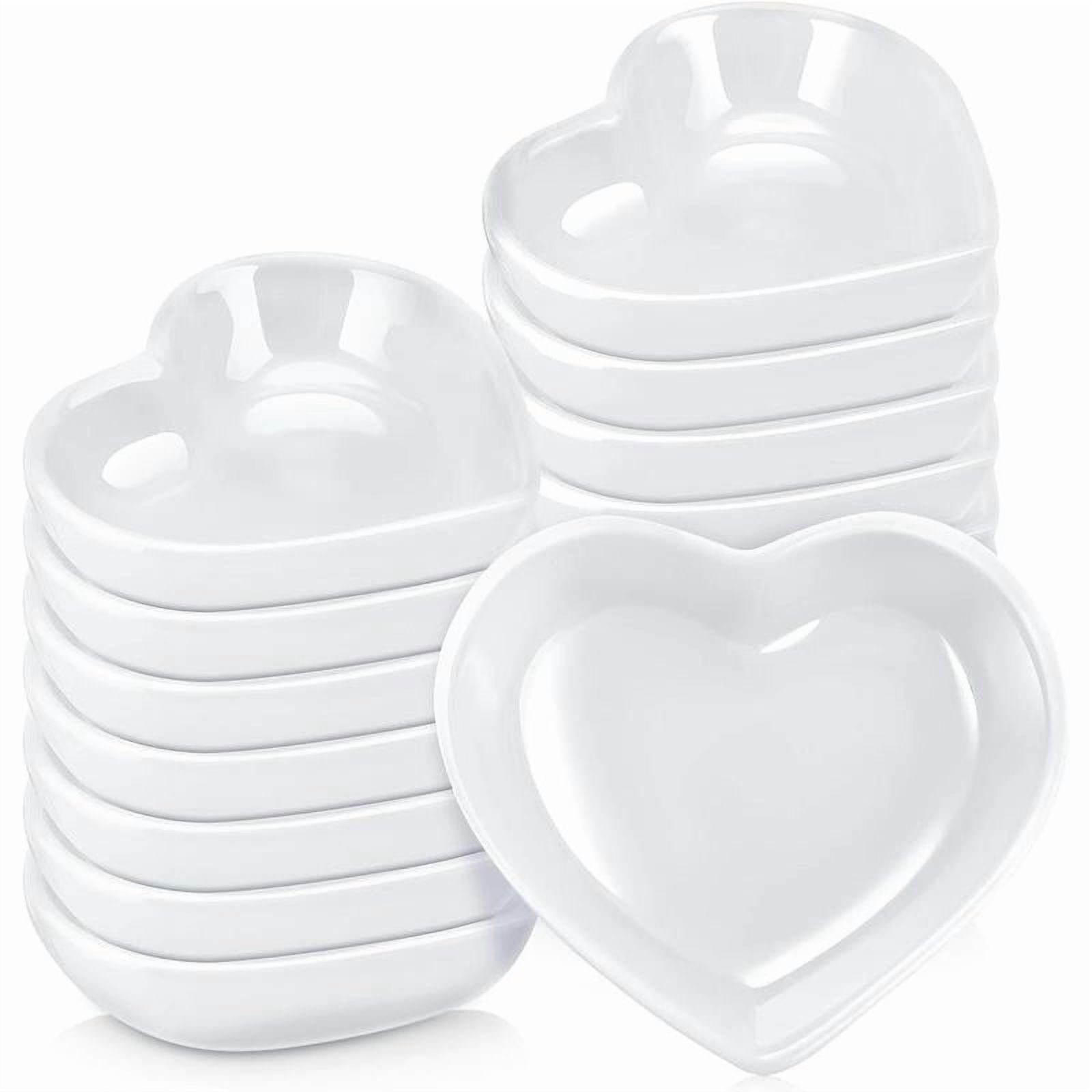 12 count Heart Shaped Bowls Ceramic Dishes Heart Plates Multipurpose ...