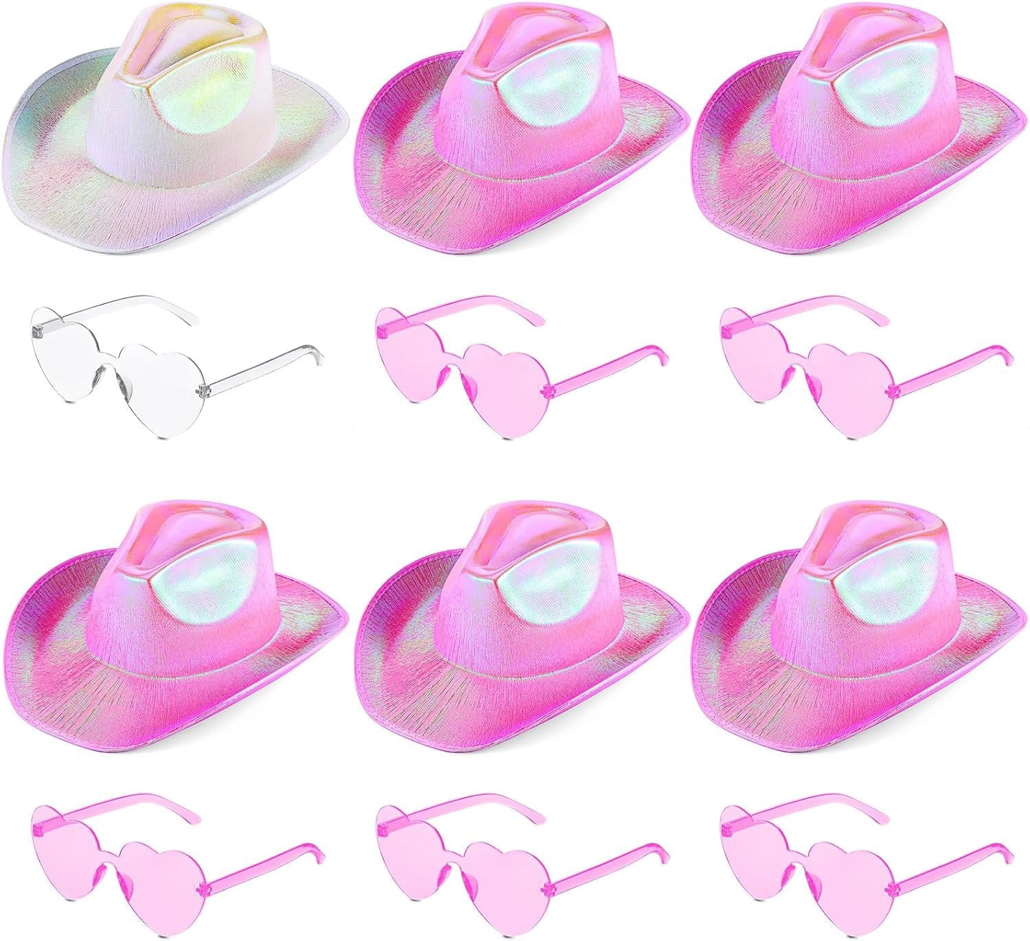 12 count Holographic Space Cowgirl Hat Neon Sparkly Cowboy Hat with ...