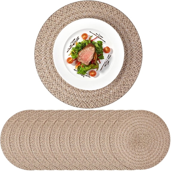 12 count Jute Placemats Boho Braided Woven Table Mats for Dining Table ...