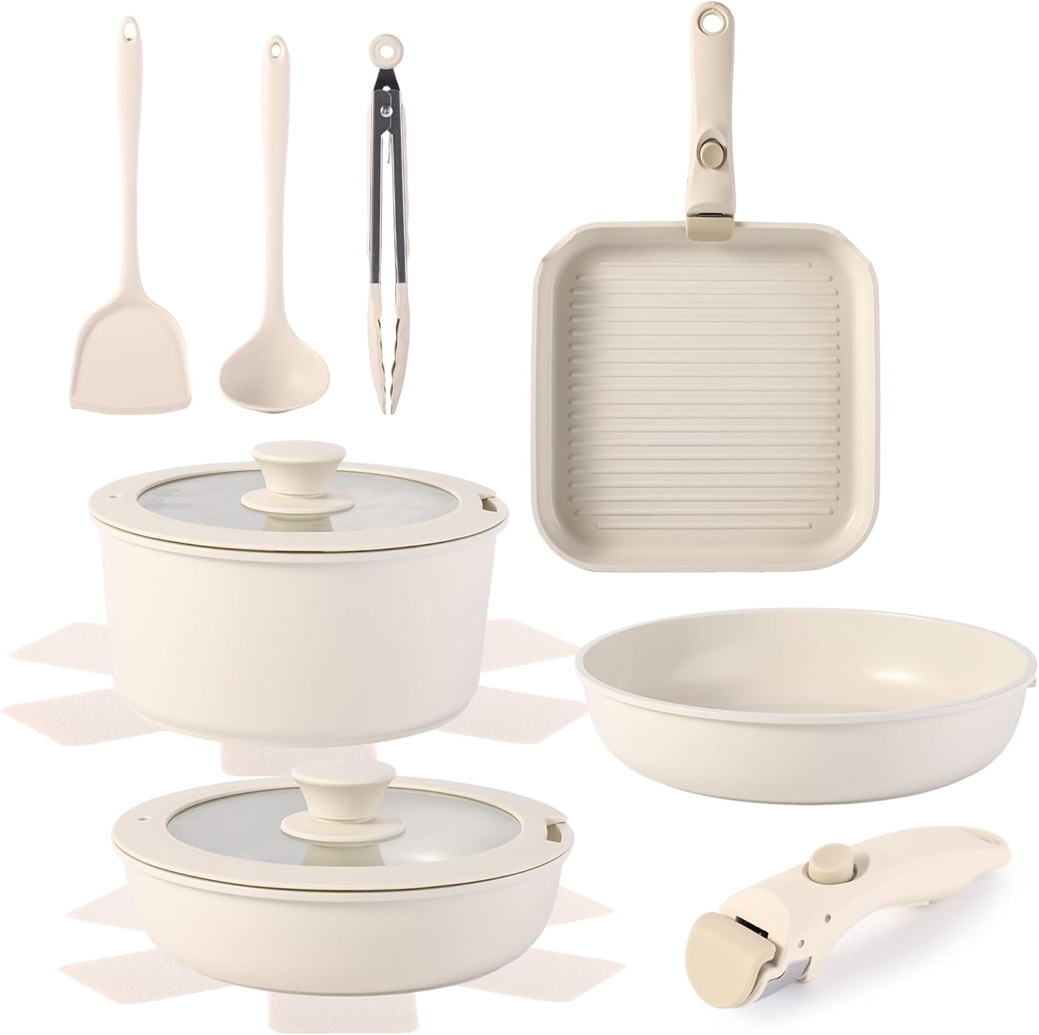 12 count Kitchen Cookware Set non pan Removable & microwaveablewith ...