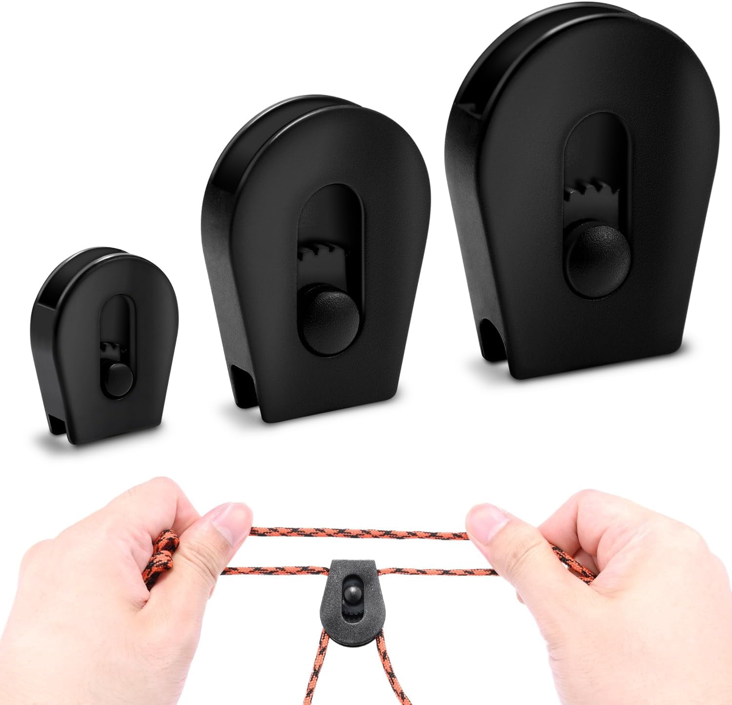 12 count Plastic Wheeled Cord Lock for Drawstring, Pet Bungee E Strap ...