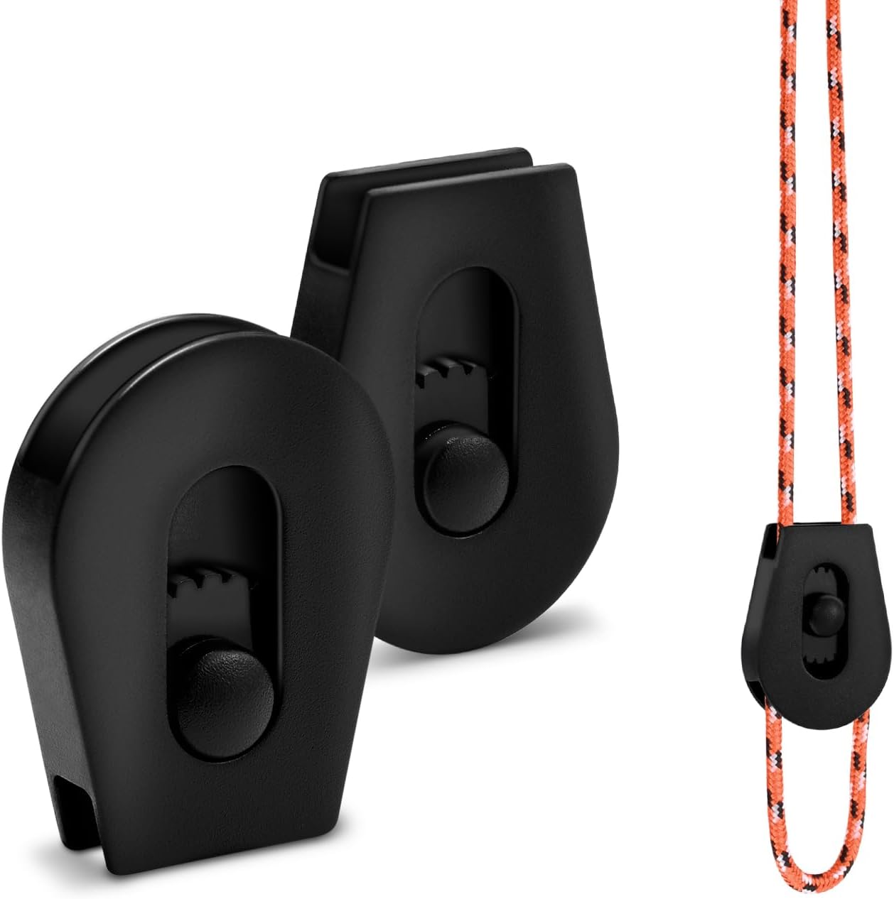 12 count Plastic Wheeled Cord Locks for Drawstring, Bungee E Strap Lock ...