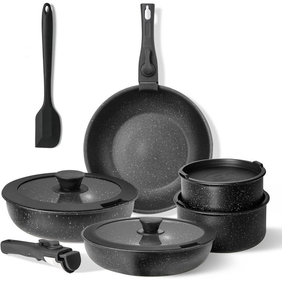 12 count Pots and Pans Set, Nonstick Kitchen Induction Cookware Suit ...
