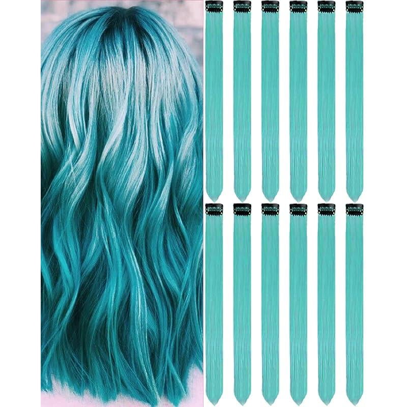 12 count Red Hair Extensions Clip in, 20 Inch Colored Hair Extensions ...