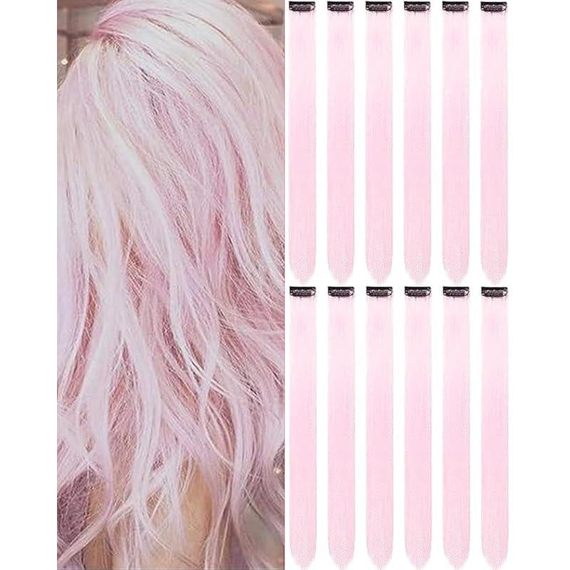 12 count Red Hair Extensions Clip in, 20 Inch Colored Hair Extensions ...