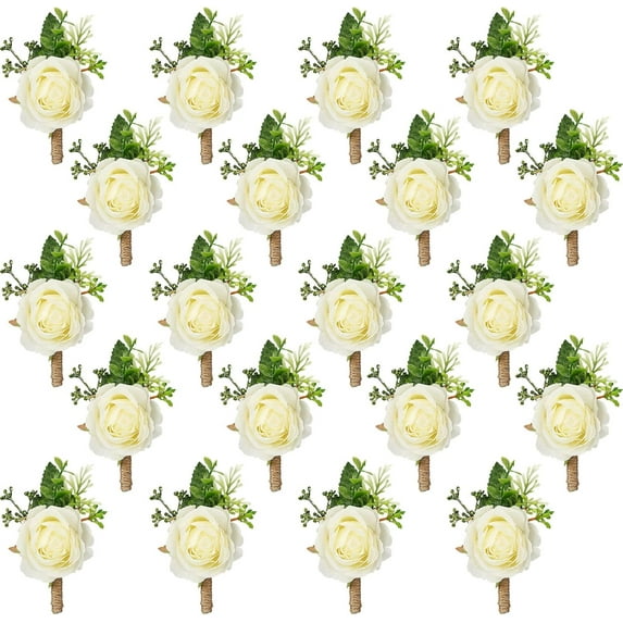 12 count Rose Boutonniere for Men Wedding Corsage Rose Groom and ...