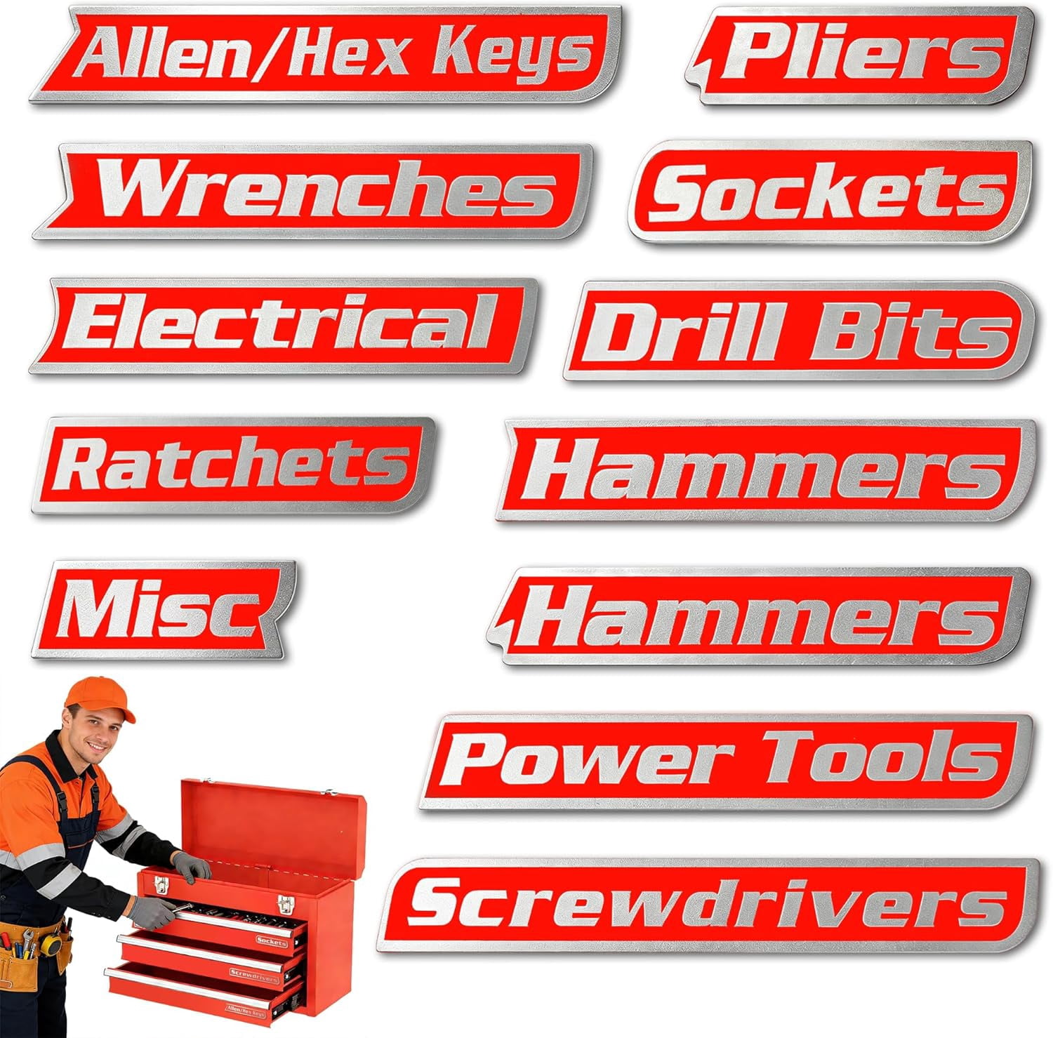 12 count Tool Box Lables, Newly Upgraded Toolbox Labels, General Tool ...