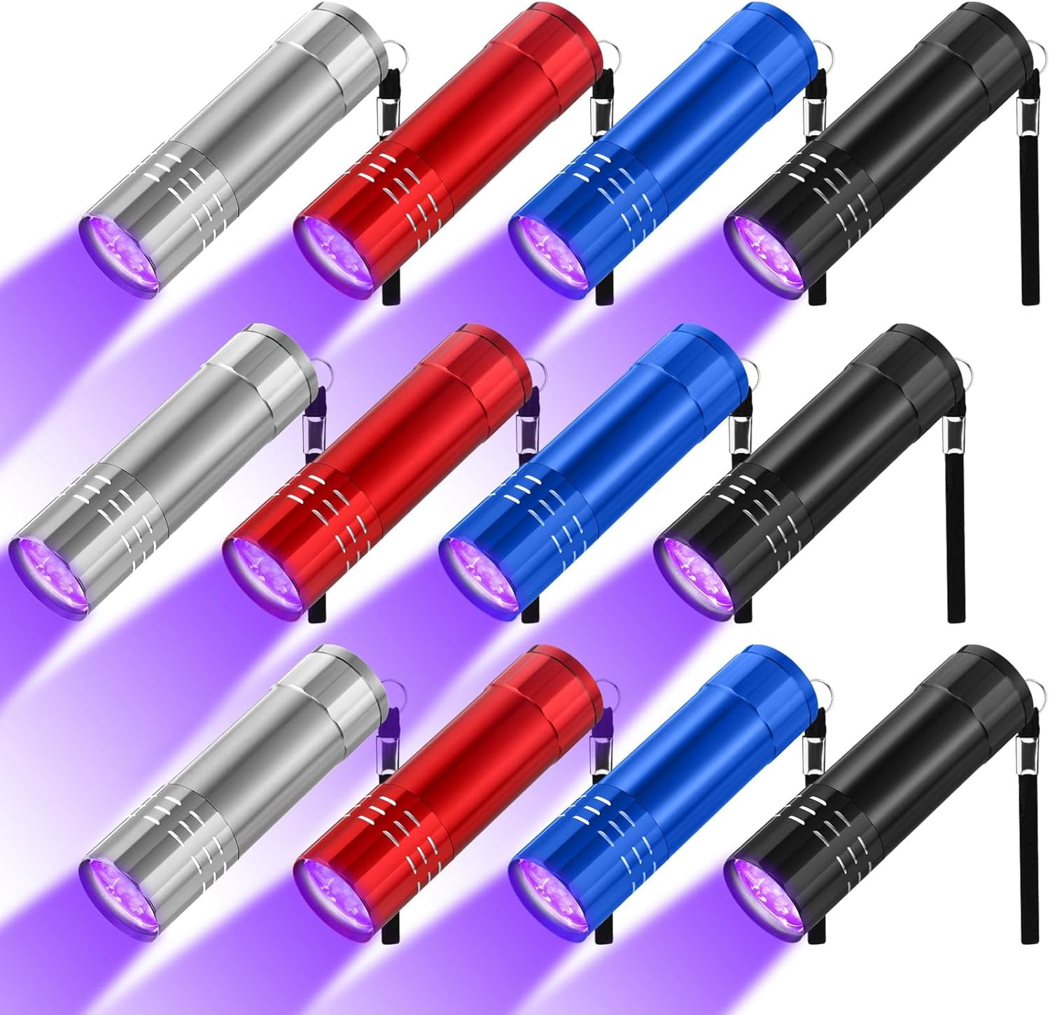 12 count UV Blacklight Flashlights Handheld Mini Light Flashlight Small ...