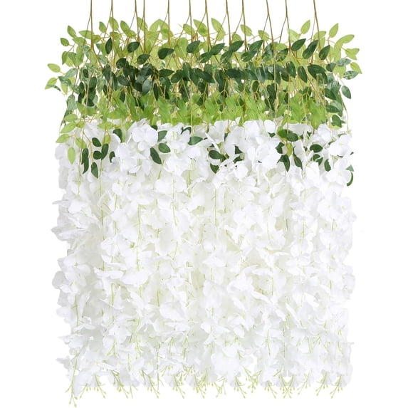 12 count Wisteria 3.6ft Wisteria Artificial Vines White Silk Long ...
