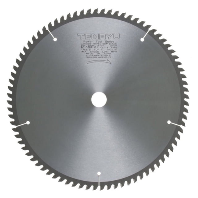 12" dia, 80 teeth, 1" arbor, Tenryu Power Tool Miter Saws Carbide ...