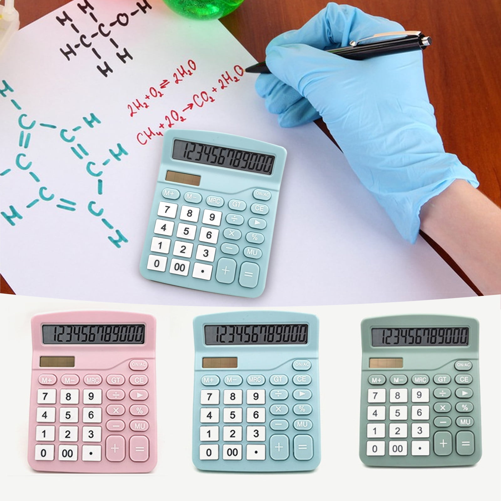 12-digit Lcd Calculator, Portable Handheld Desk Model, Large Display ...