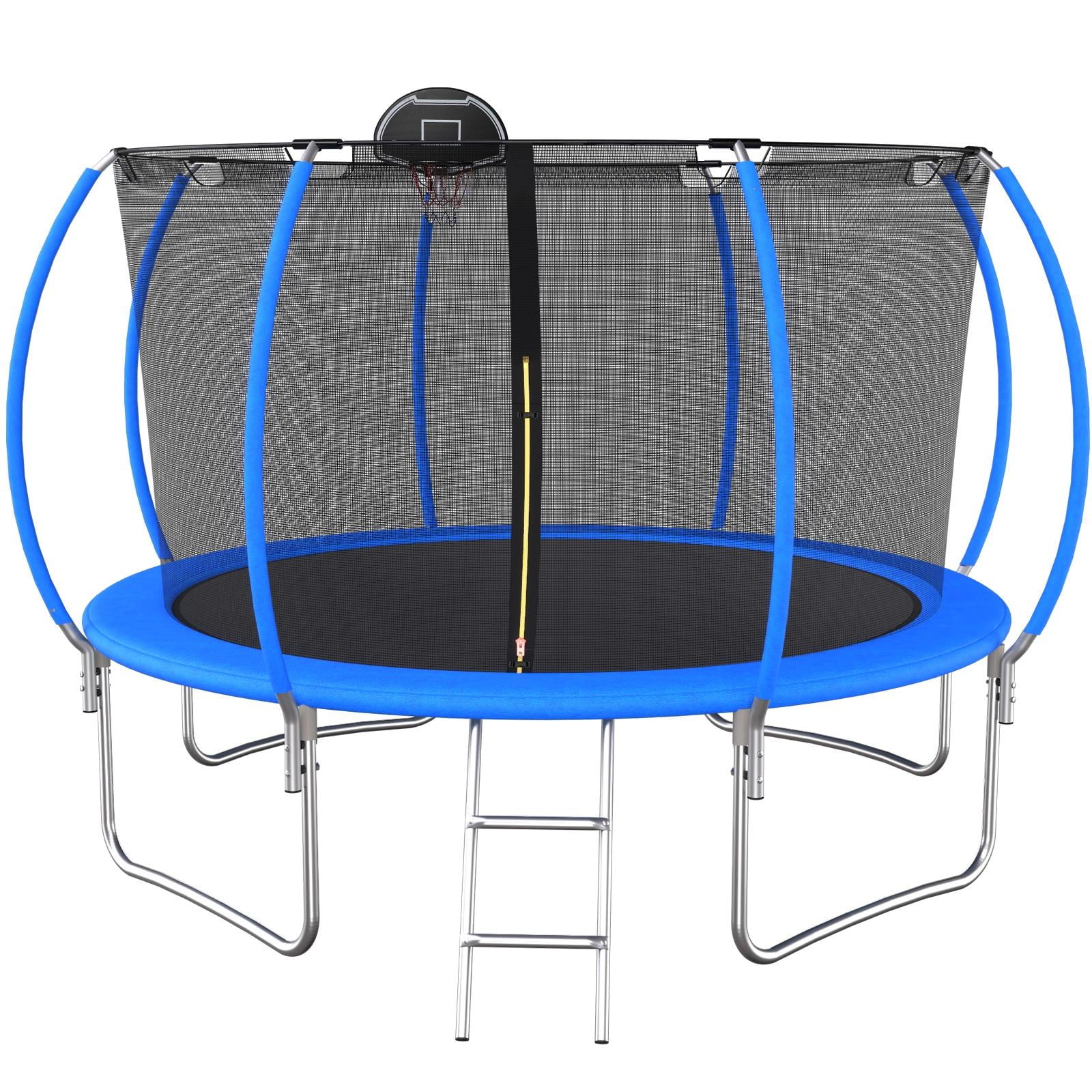 12-feet Trampoline for Kids with Safety Enclosure Net, Upgraded Outdoor ...
