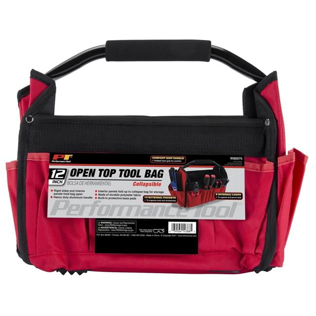 12 ft. Open Top Tote Tool Bag, Black & Red - Walmart.com