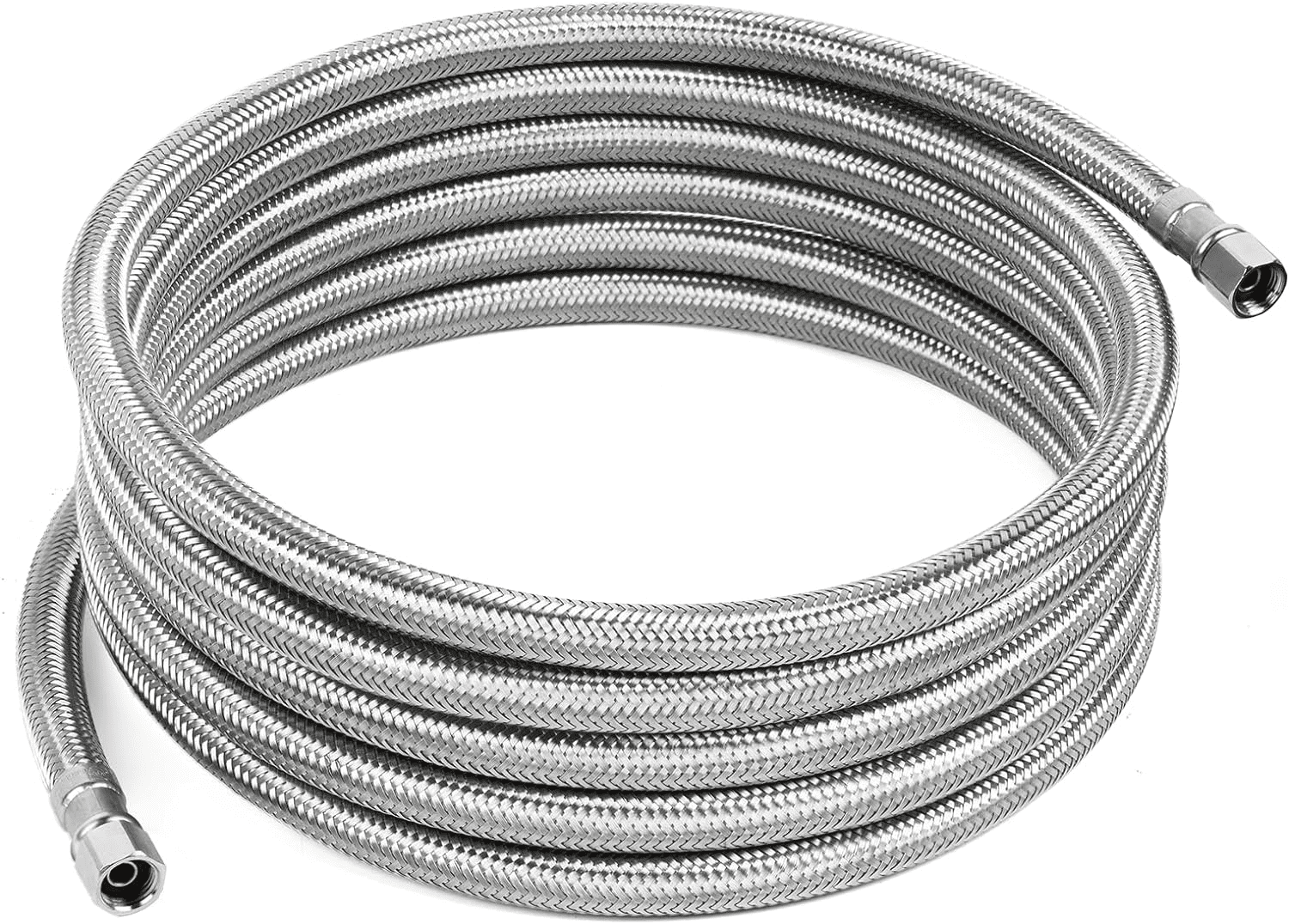 12 ft Refrigerator Water Line, 1/4 Inch Compression Stainless Steel Ice ...