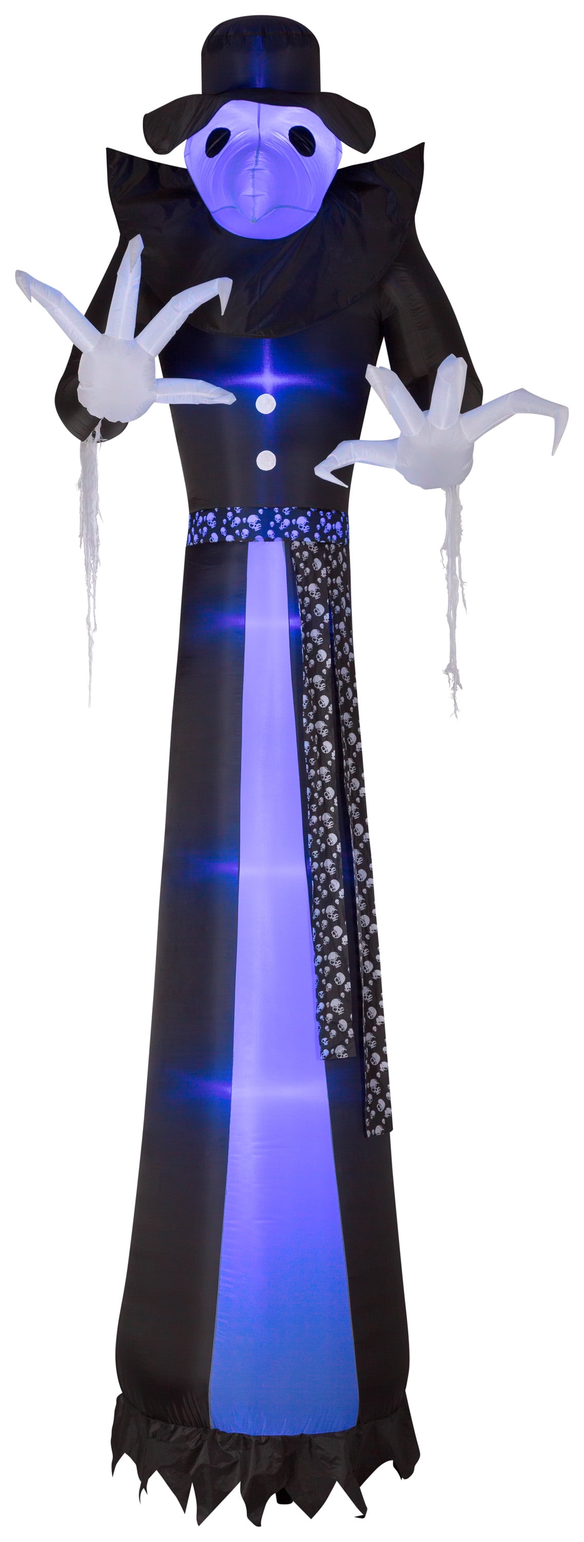 12ft Lighted Halloween Yard Decoration, Victorian Reaper Outdoor Blow ...