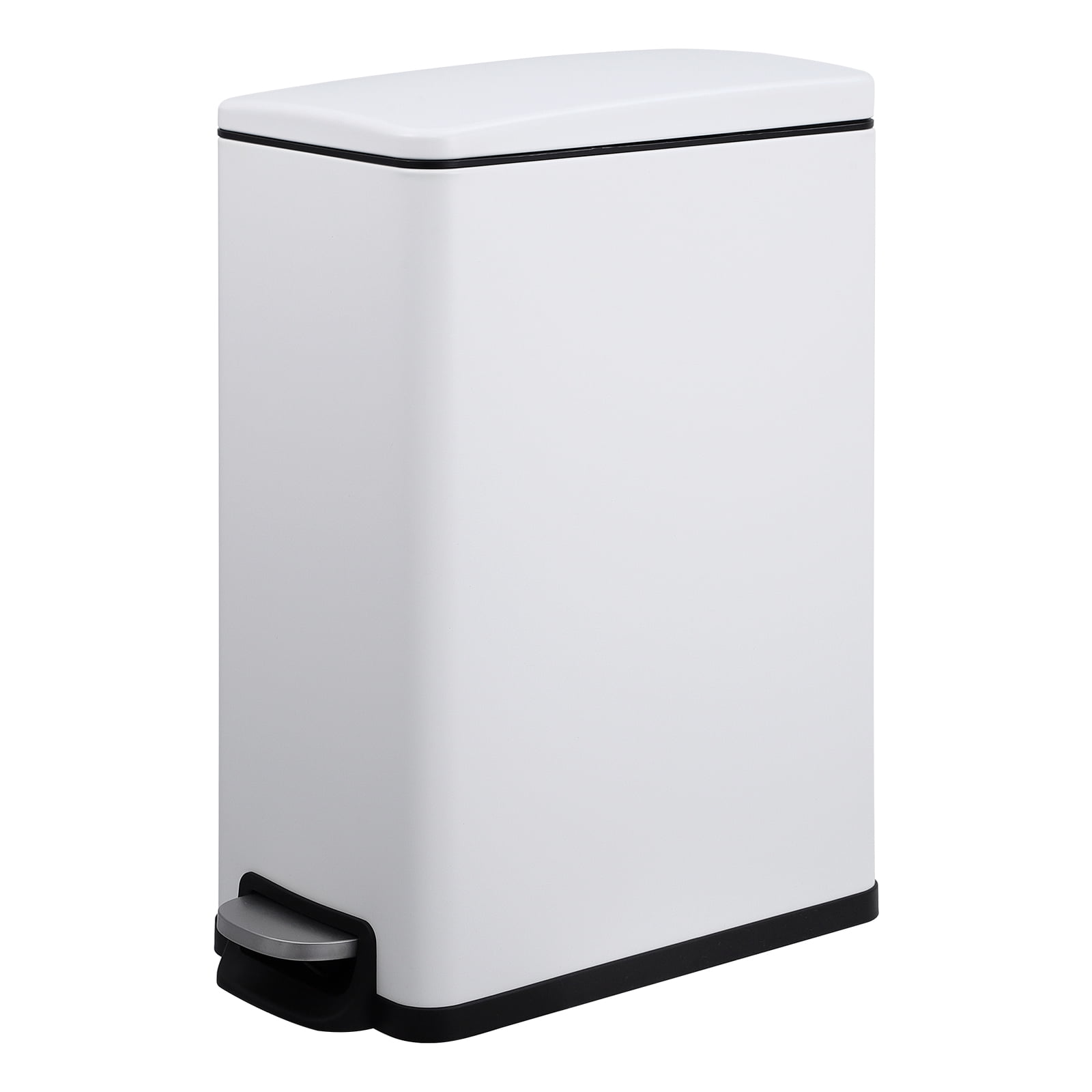 12 gal Trash Can, Step Garbage Can with Soft-Close Lid, Stainless Steel ...