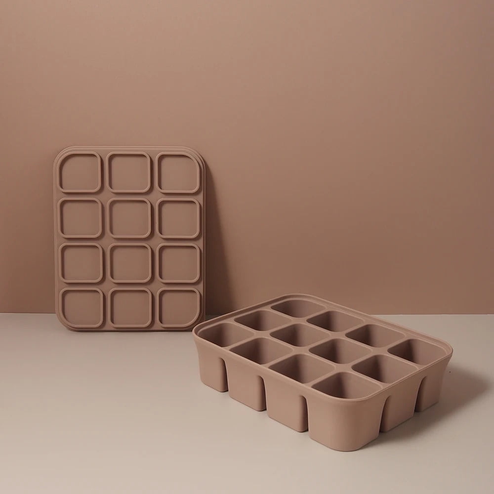 12 grid Food-Grade Silicone Baby Food Freezer Tray - Easy Pop Out Ice ...