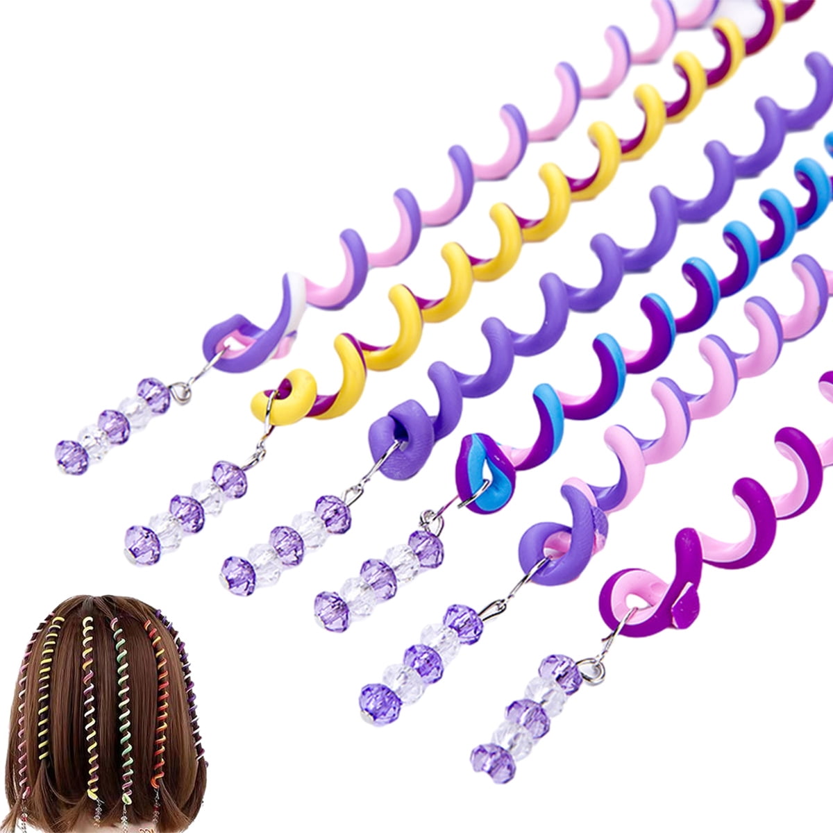 12 hair styling twist clips, girls braid hair twist curl hair ...