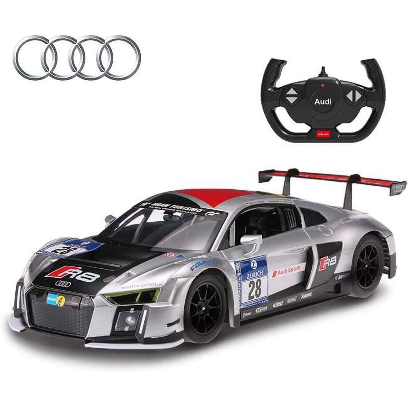 12 in. 1-14 Audi R8 LMS Performance Model Toy Car with LED Lights ...