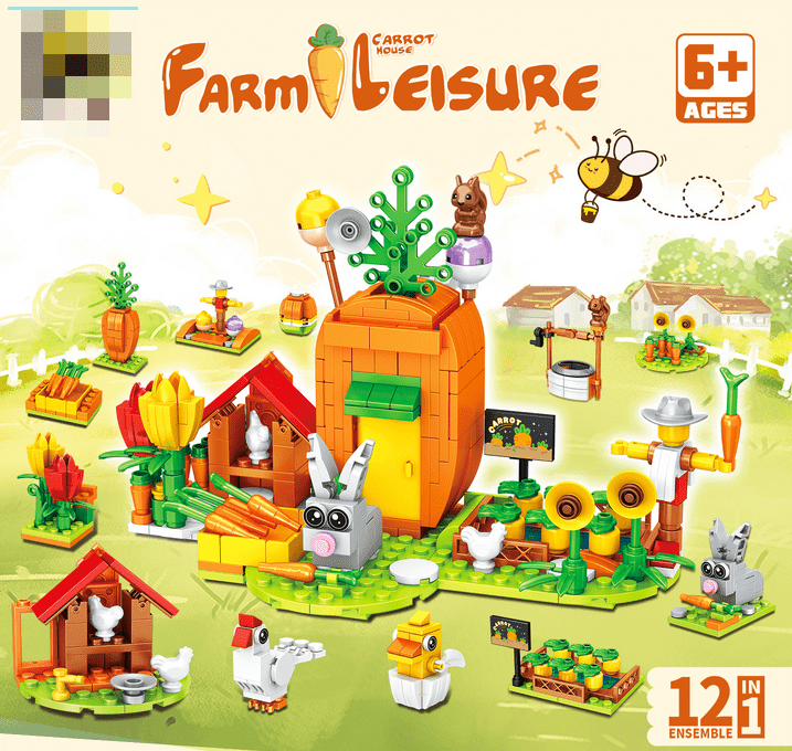 12-in-1 Bunny Carrot House Building Set – Easter & Birthday Gift for ...