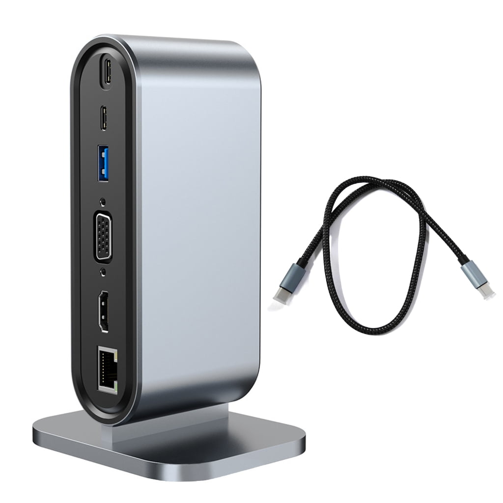 12-in-1 Docking Station Type-C HUB Vertical Multi-interfaces 4KHD RJ45 ...