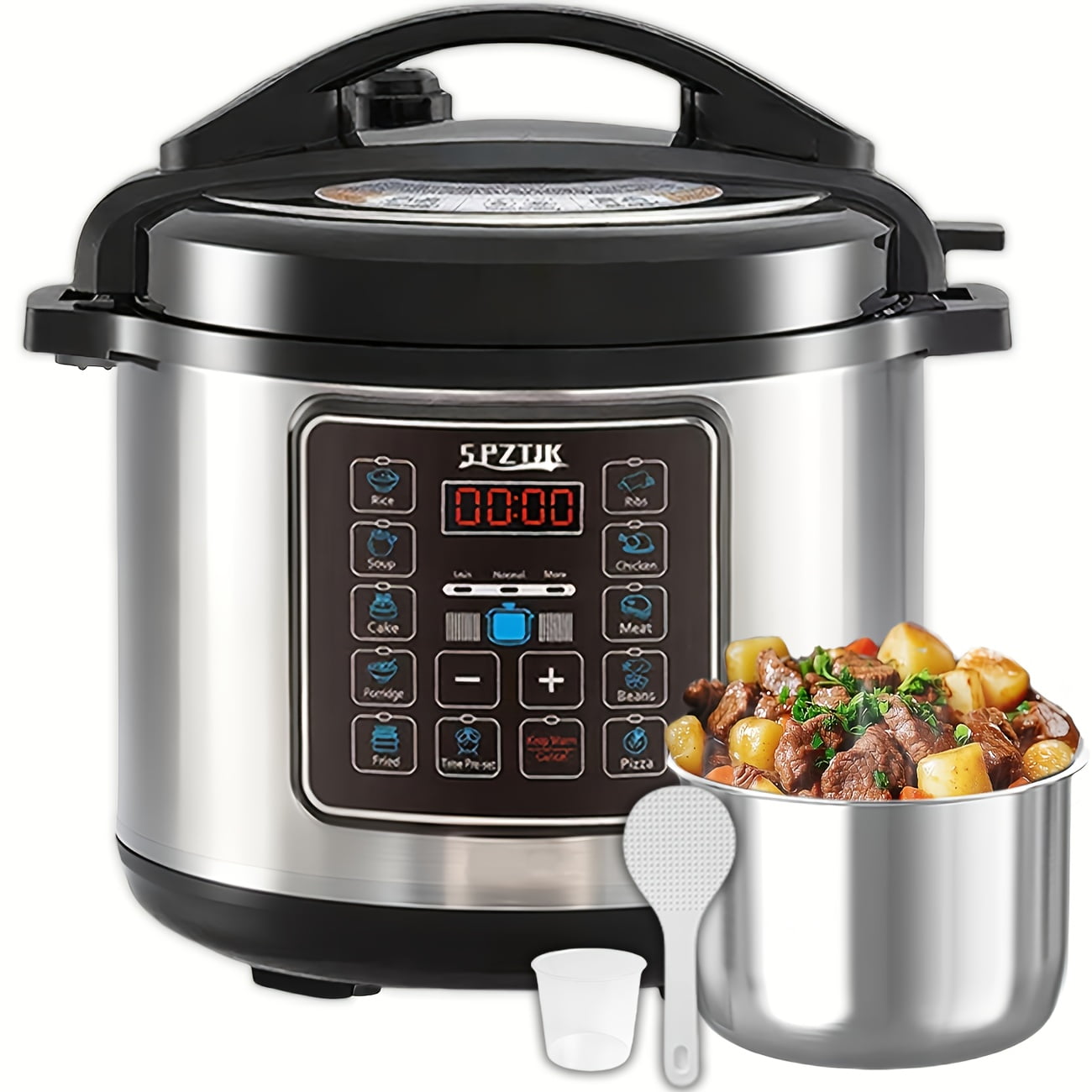 12-in-1 Electric Pressure Cooker - 1.59gal Non-Stick Pot, 12H Timer ...
