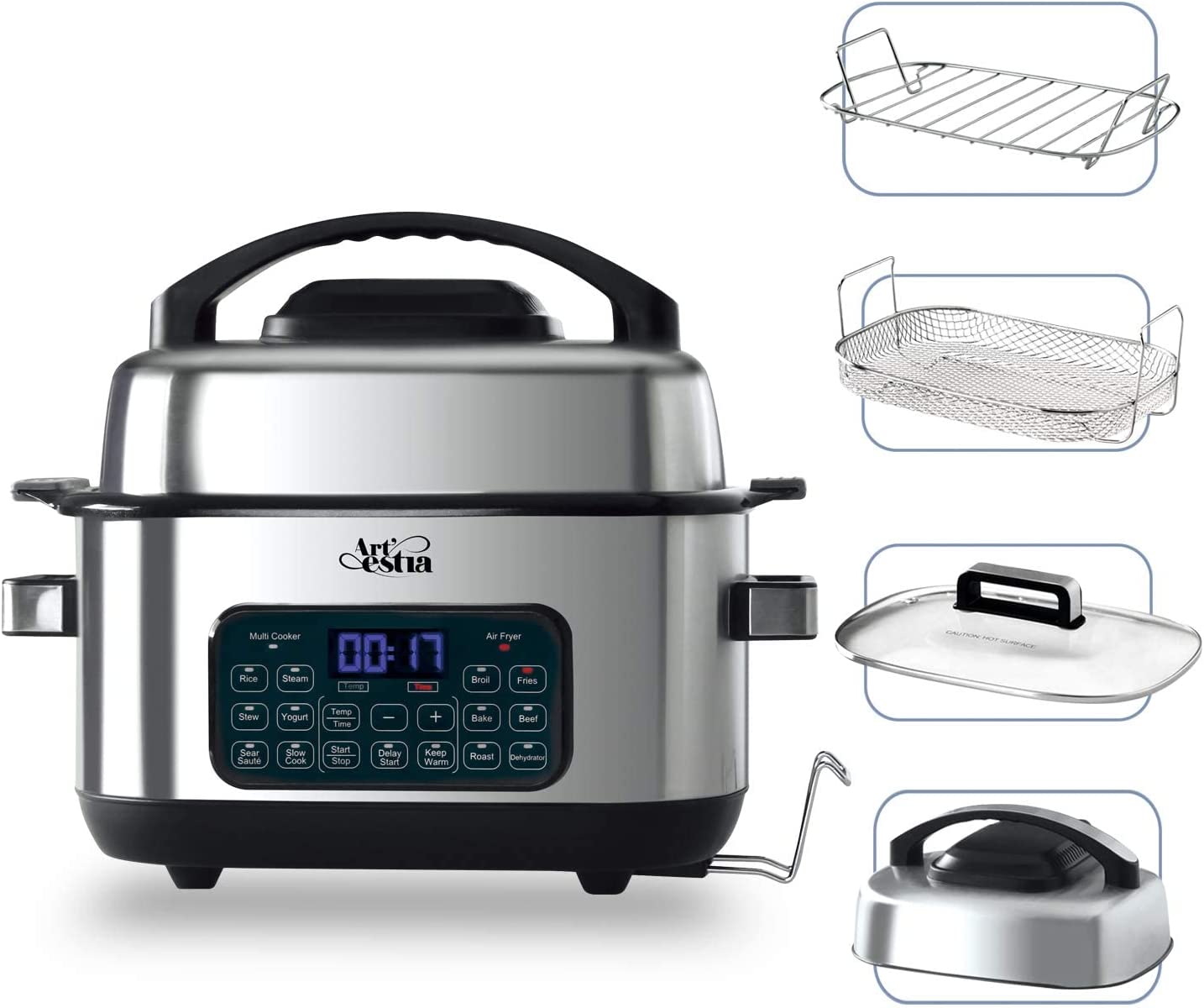 12-in-1 Multi Cooker with Air Fry, Sous Vide, Rice, Sauté, Slow Cook ...