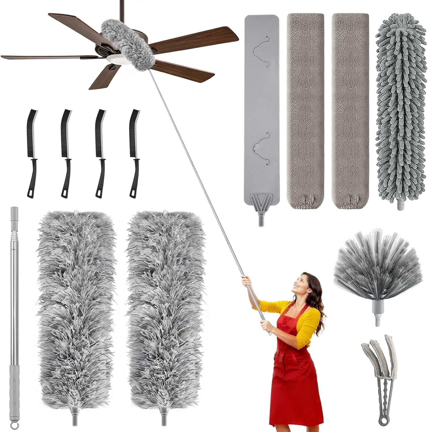 12-in-1 Professional Deep Cleaning System, 100-inch Extendable Duster ...