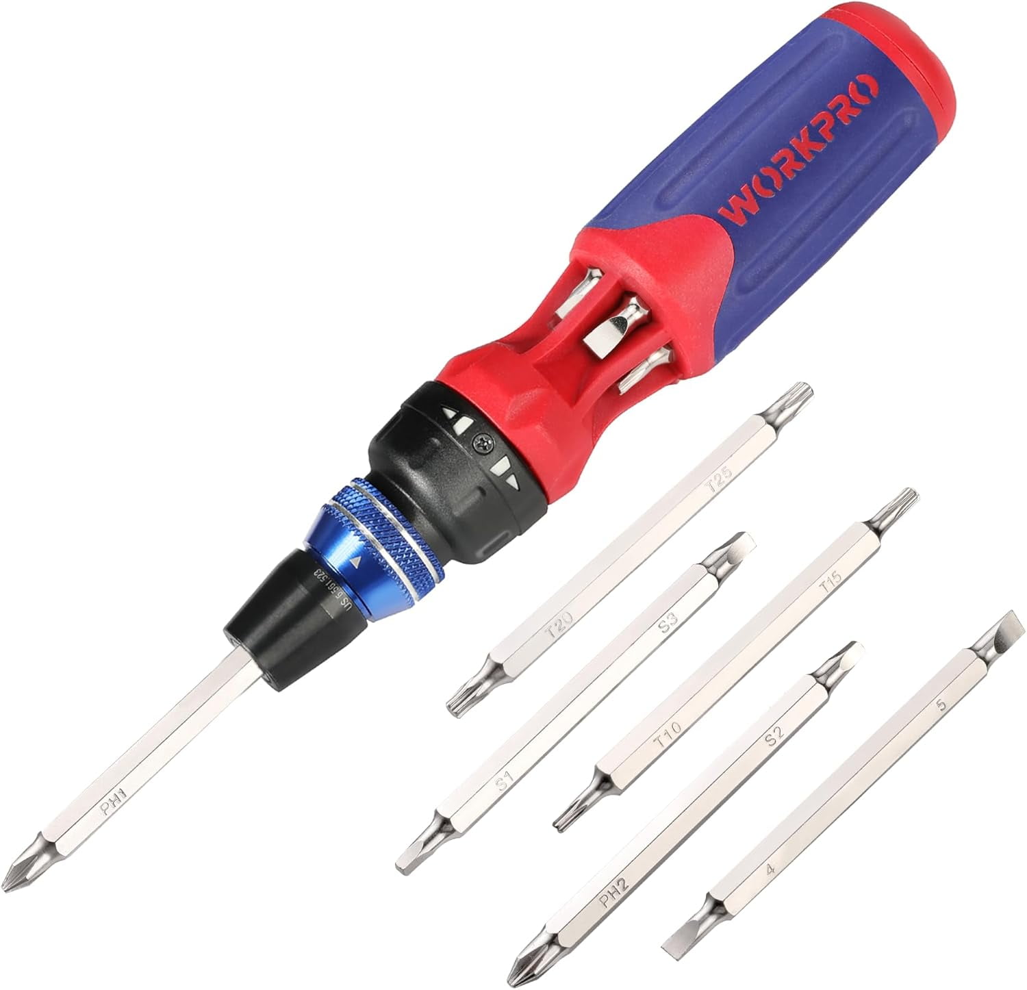 12-in-1 Ratcheting Multi-Bit Screwdriver Set, Quick-load Mechanism ...