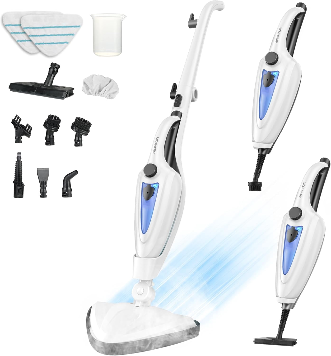 12-in-1 Steam Mop, Fast 15-Sec Heat-Up, 1500W Detachable Handheld Steam ...