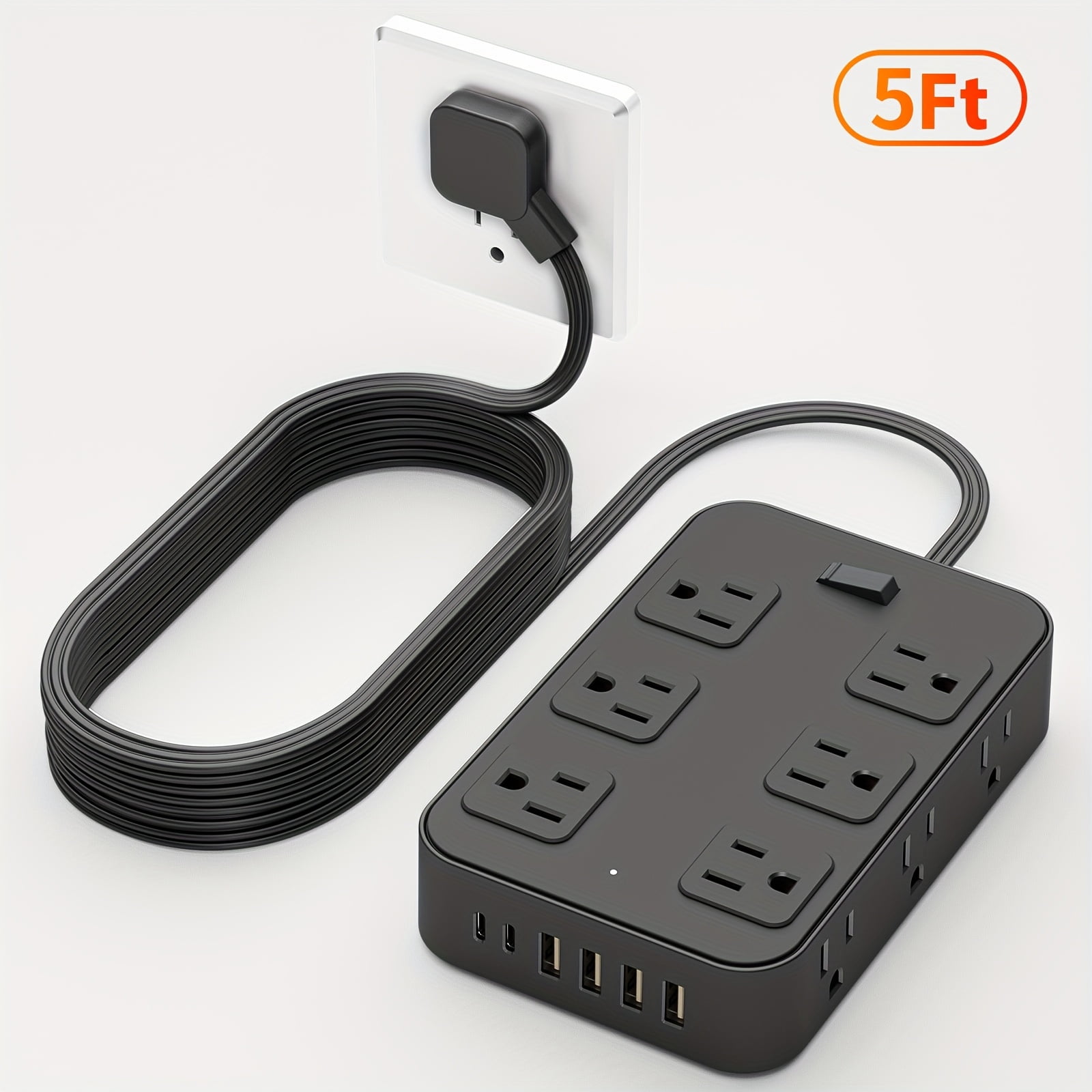 12-in-1 Surge Protector Power Strip: 12 AC Outlets & 6 USB Ports (2 ...