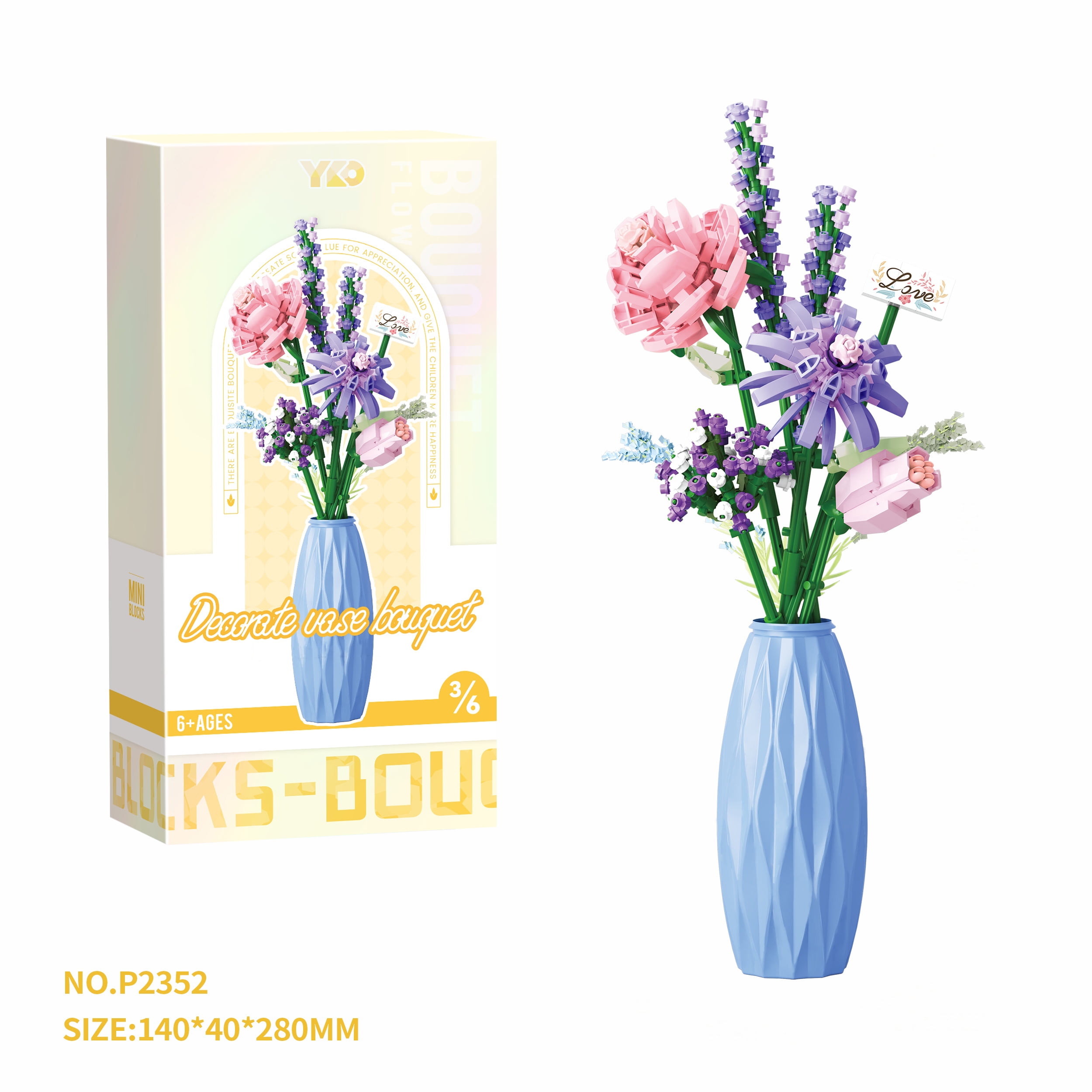 Building block vases, DIY assembled a total of six freely matched with ...